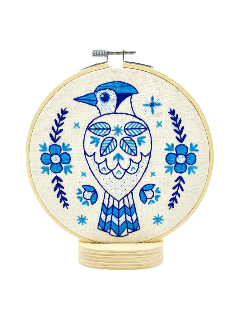 Blue Jay Embroidery Kit - Blue Mind Gallery